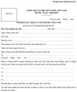 Download mẫu Giấy xác nhận người có nguồn gốc Việt Nam 2025 - Visatop